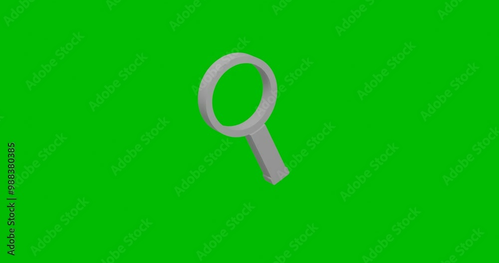Animation of rotation of a white magnifier symbol with shadow. Simple ...