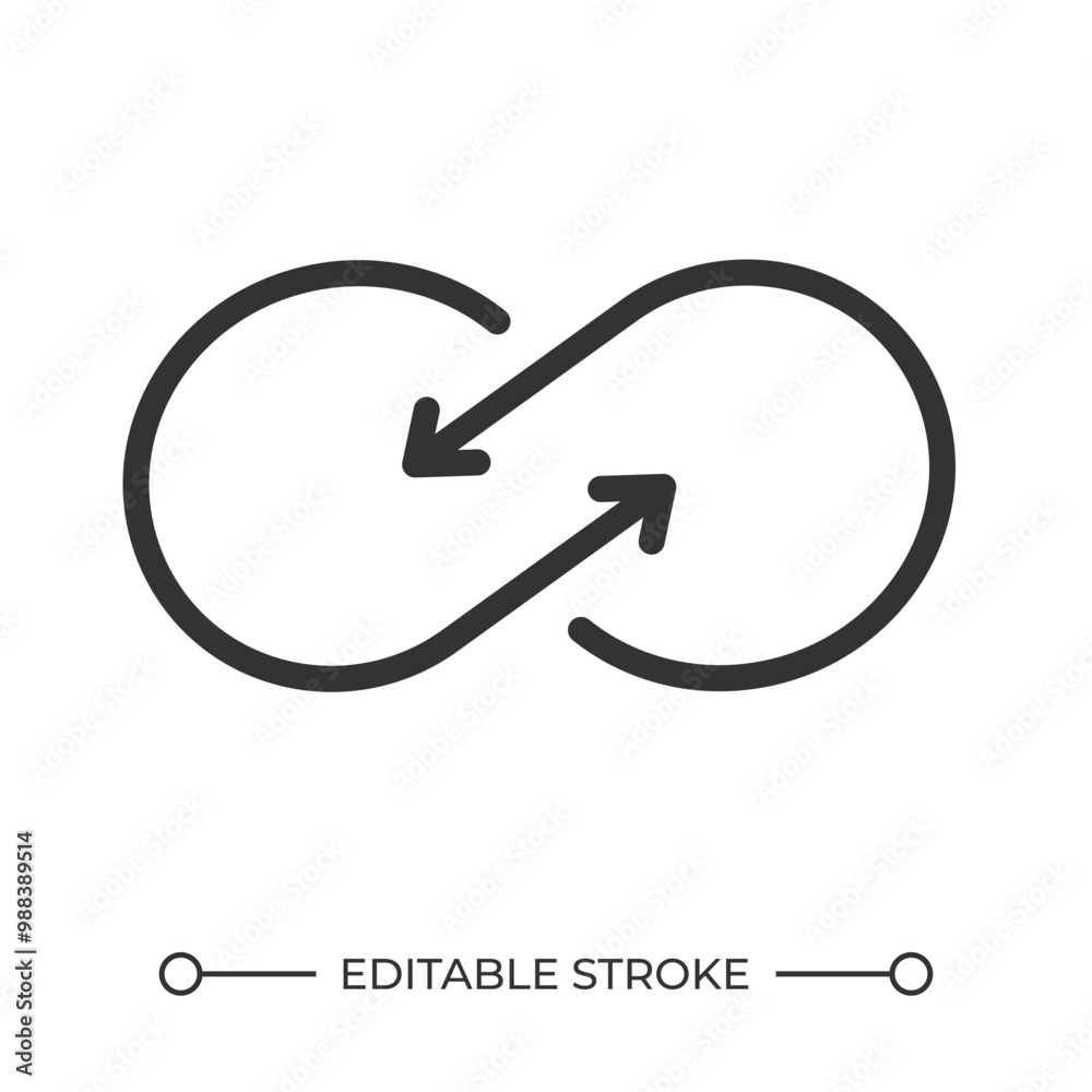 Infinite loop linear icon. Ongoing process. Seamless integration ...