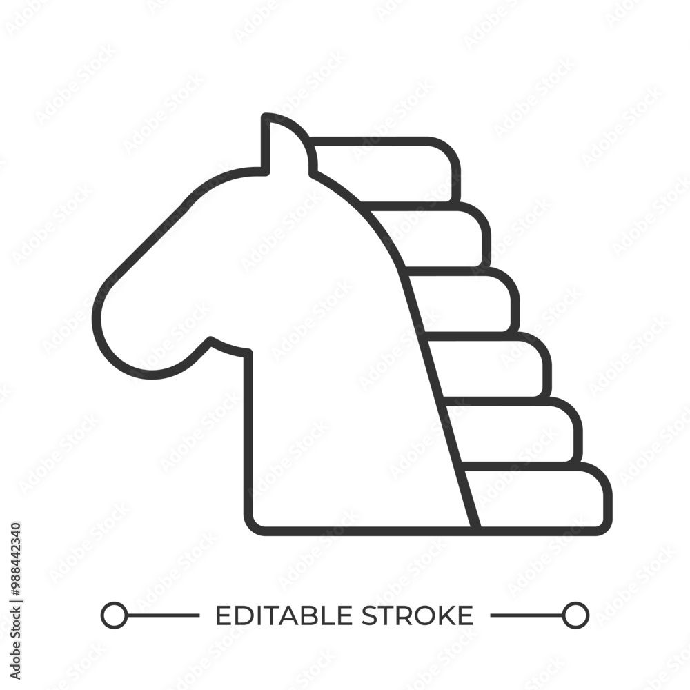 Horse head linear icon. Farm animal. Ranch livestock. Equestrian ...