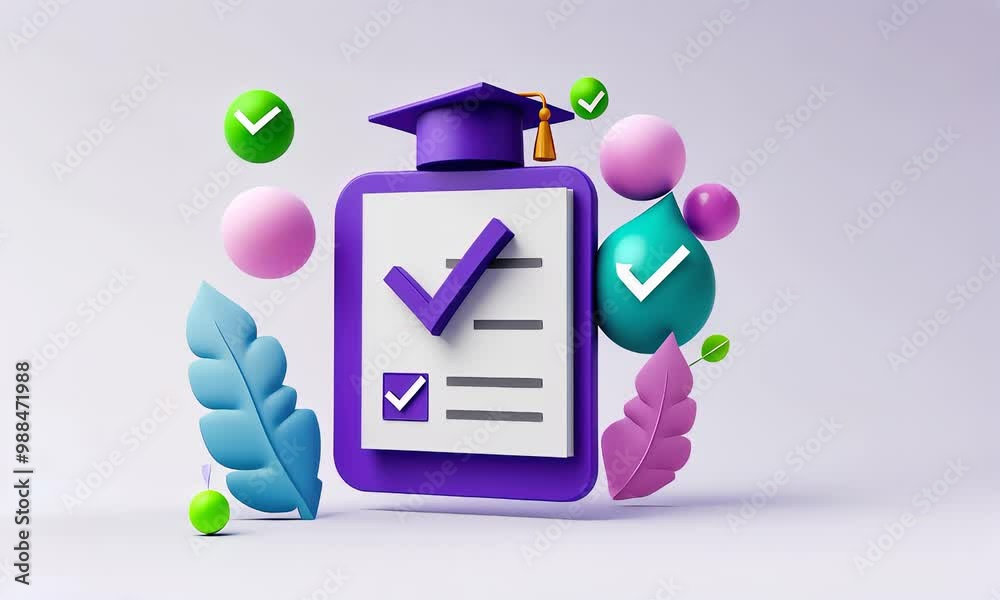 Clipboard with a checklist with a capital letter and check marks ...