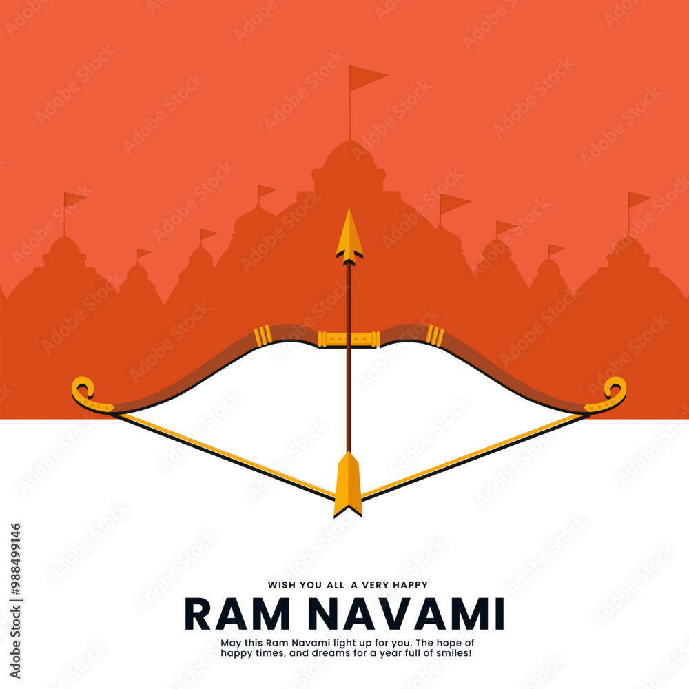 shree ram navami lord ram bow arrow and ayodhya ram temple indian ...
