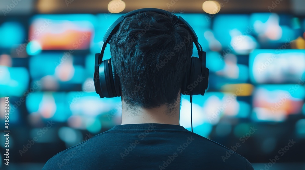 Celebrity participating in a digital live-streaming event, engaged ...