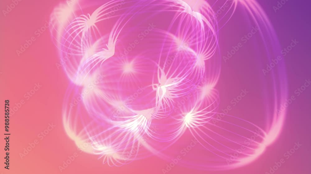 Digital seamless loop animation of abstract geometric figures with oval ...