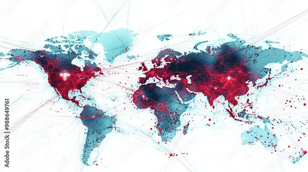 Global map design with vibrant colors and connections, ideal for ...