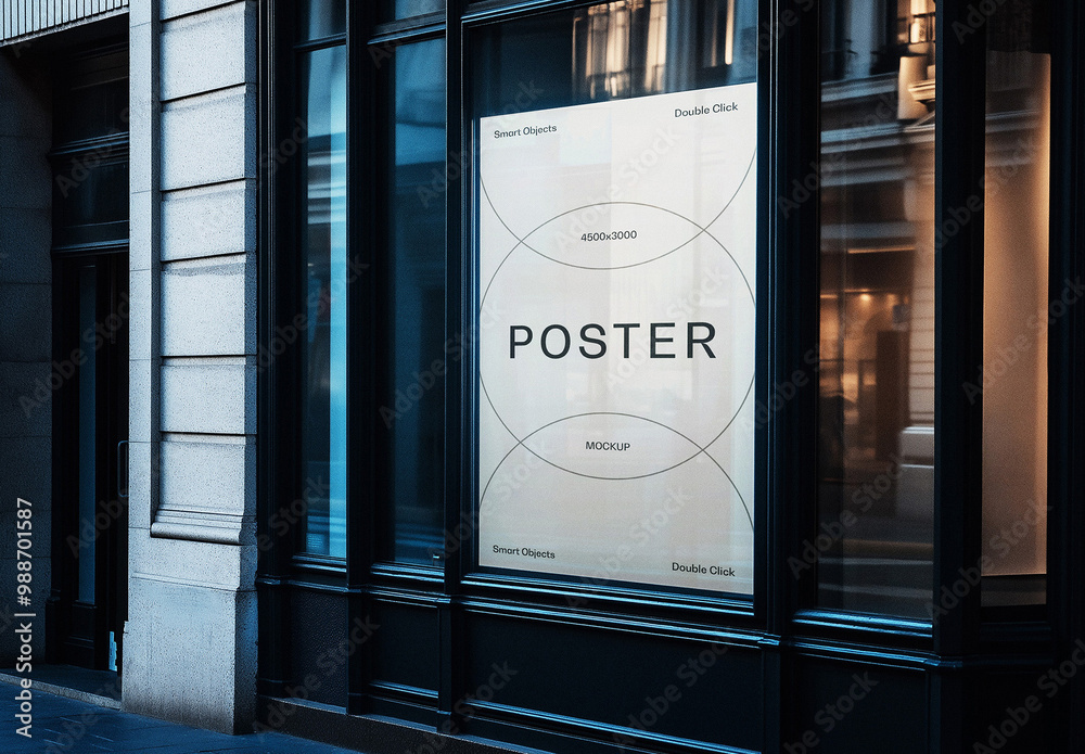 Storefront Poster Mockup With Generative AI Stock Template | Adobe Stock