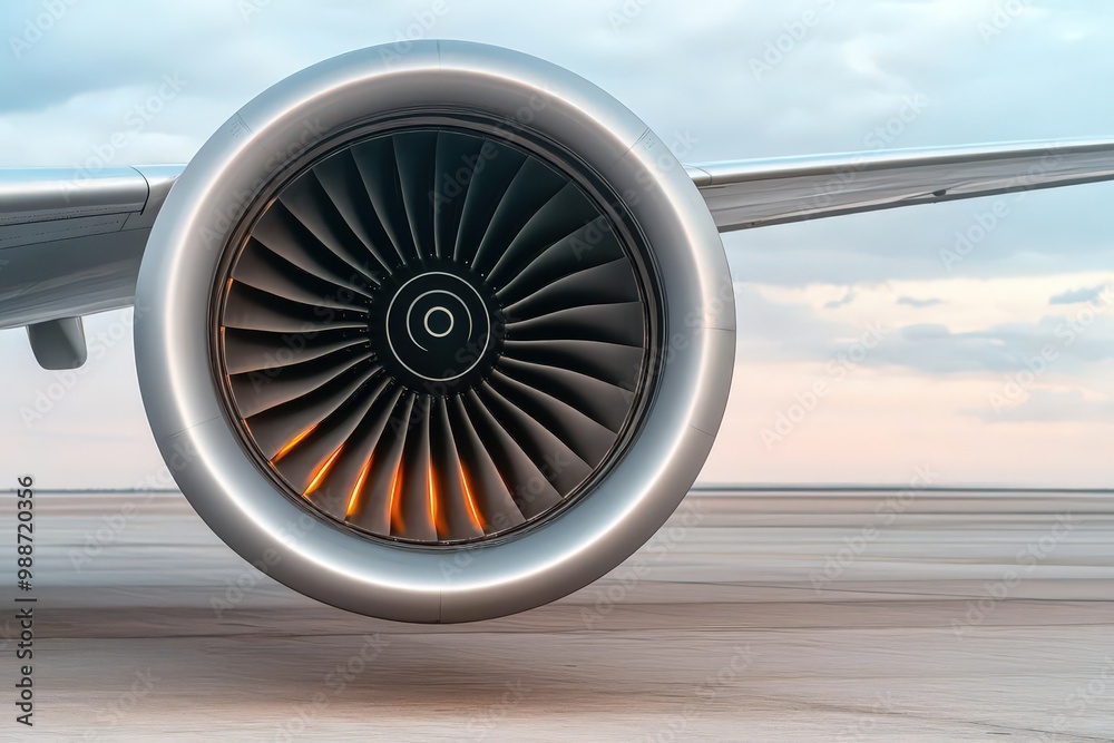 Close-up of a jet engine s exhaust nozzle, highlighting the heat ...