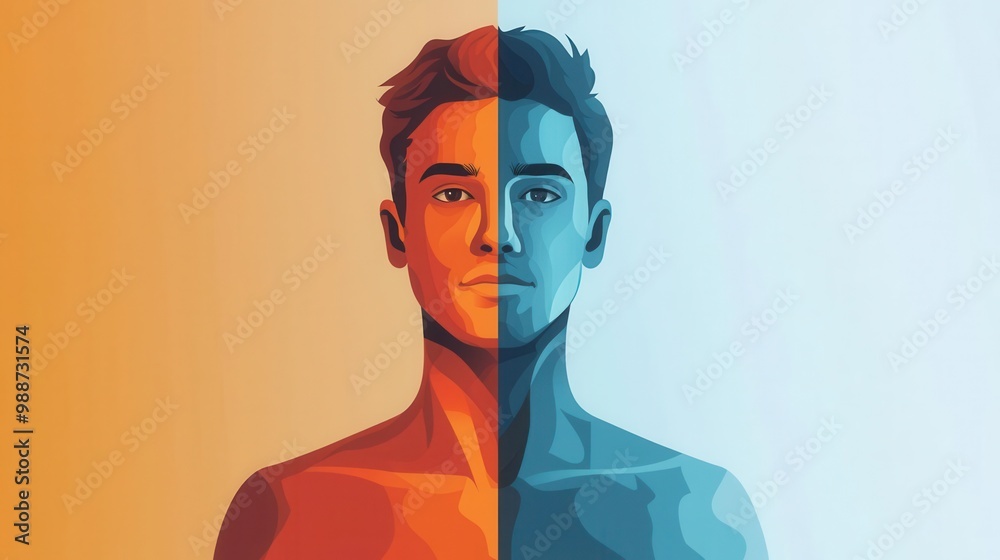 Human figure showing dynamic dimensions, flat design, front view ...