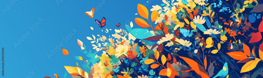 The concept of the International Mental Health Day. A large tree on a ...