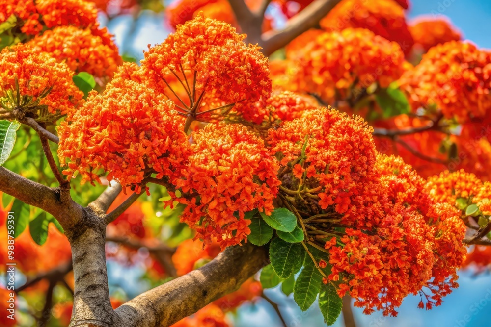 The ashoka tree's blooming flowers unfold a tapestry of beauty ...