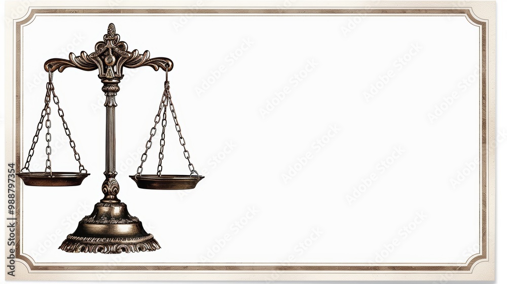 Elegant Frame Border Background with Judge Concept Featuring Scales of ...