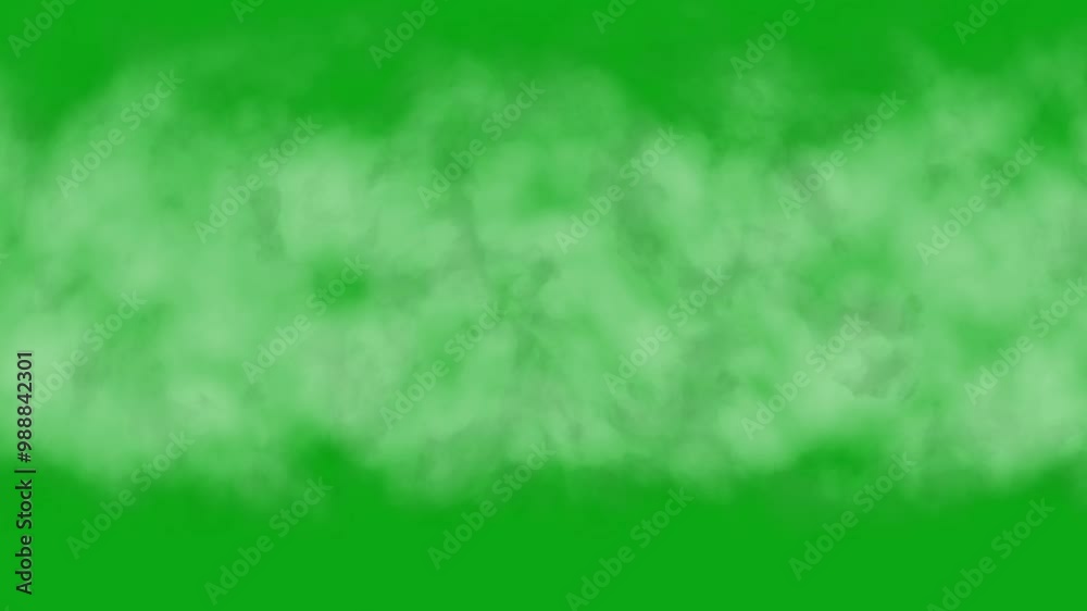 White Fog Animation On Green Screen Background. Fog Animation On Green ...