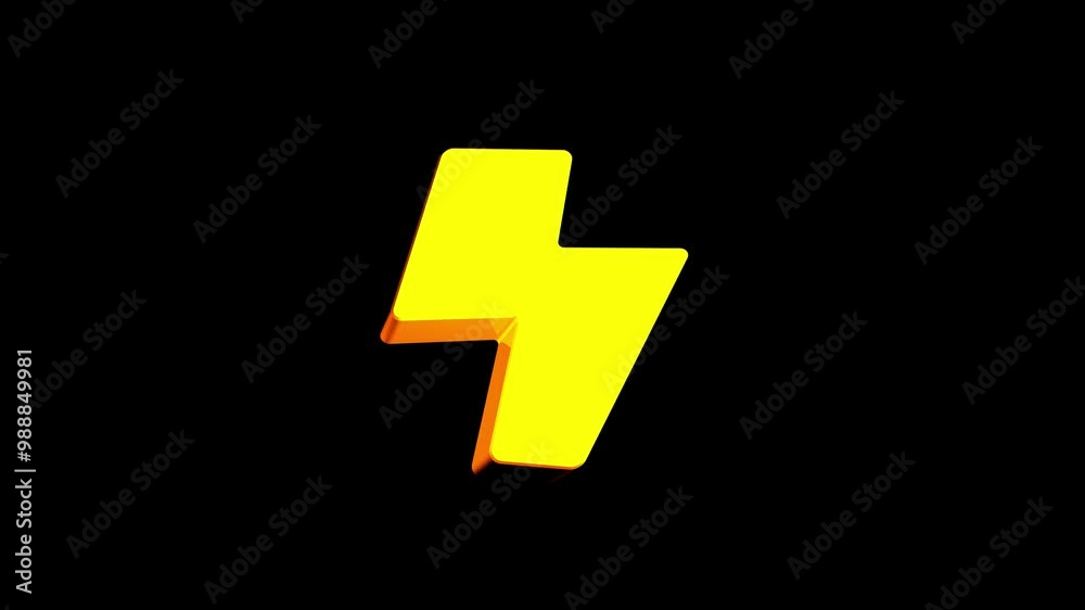 lightning bolt icon 3d isolated, Lightning Bolt 3D, power charge sign ...