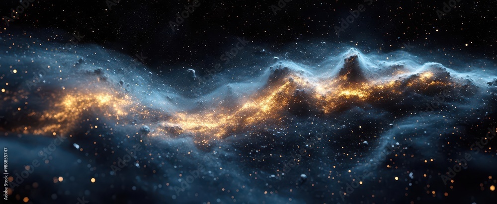 asteroid swarm hurtling through starry void detailed textures and ...