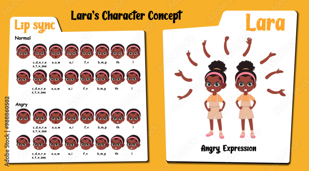 An african angry girl cartoon character AKA Lara, Little girl cartoon ...
