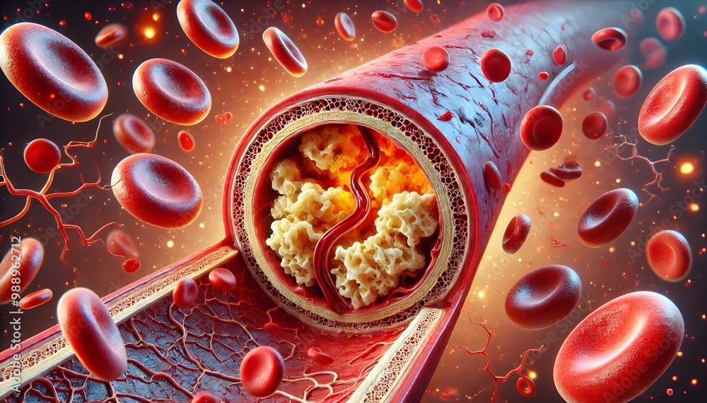 3D Illustration of Artery Blockages from Fat: Visualizing Restricted ...