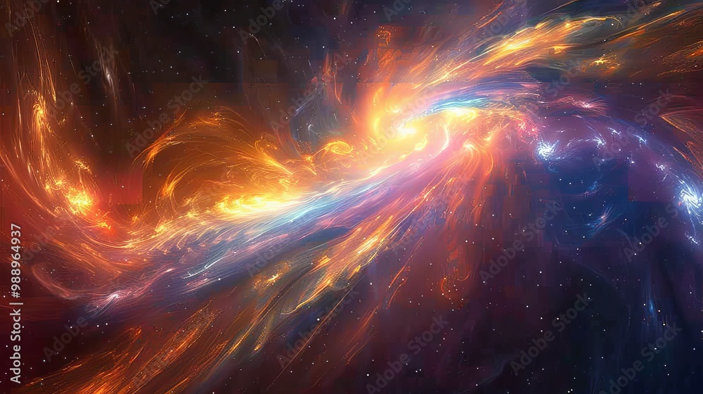 Time dilation depicted as a surreal cosmic phenomenon, where ...