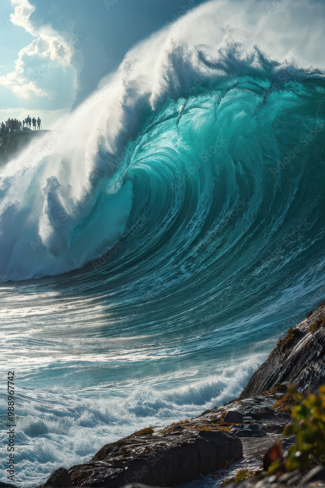 Tsunami terror: giant wave engulfs the shoreline as chaos erupts ...