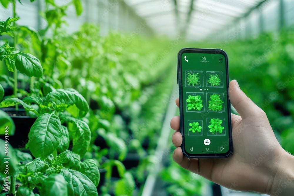 Digital app controlling the temperature and humidity of a hydroponic ...