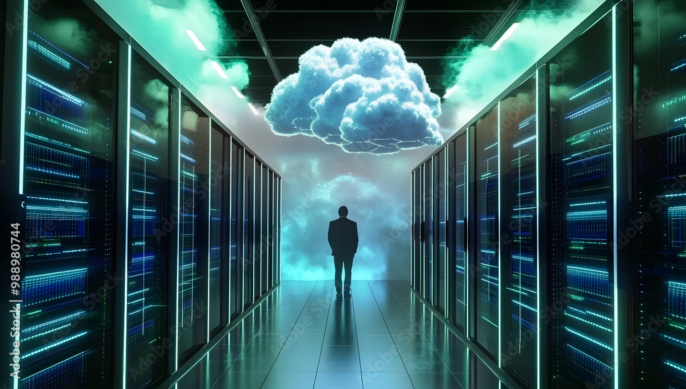 The image above shows a hybrid cloud integration architecture within a ...