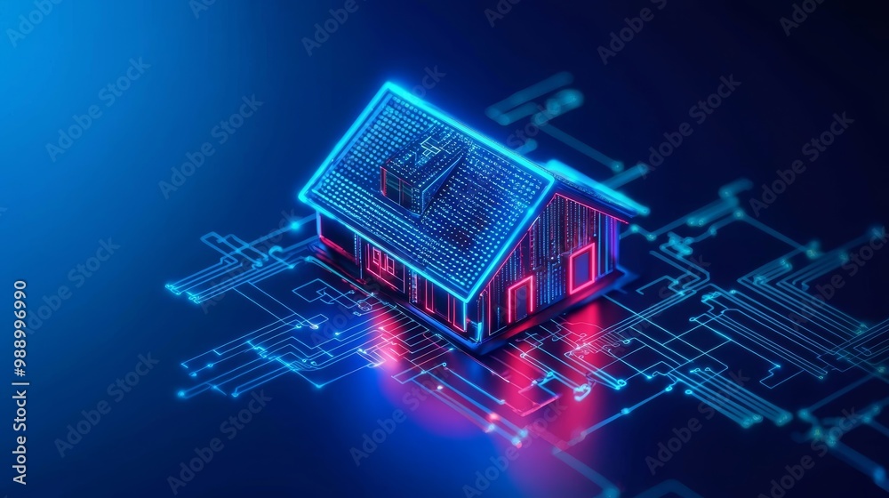 Smart House Grid System, Create a concept of a futuristic house ...