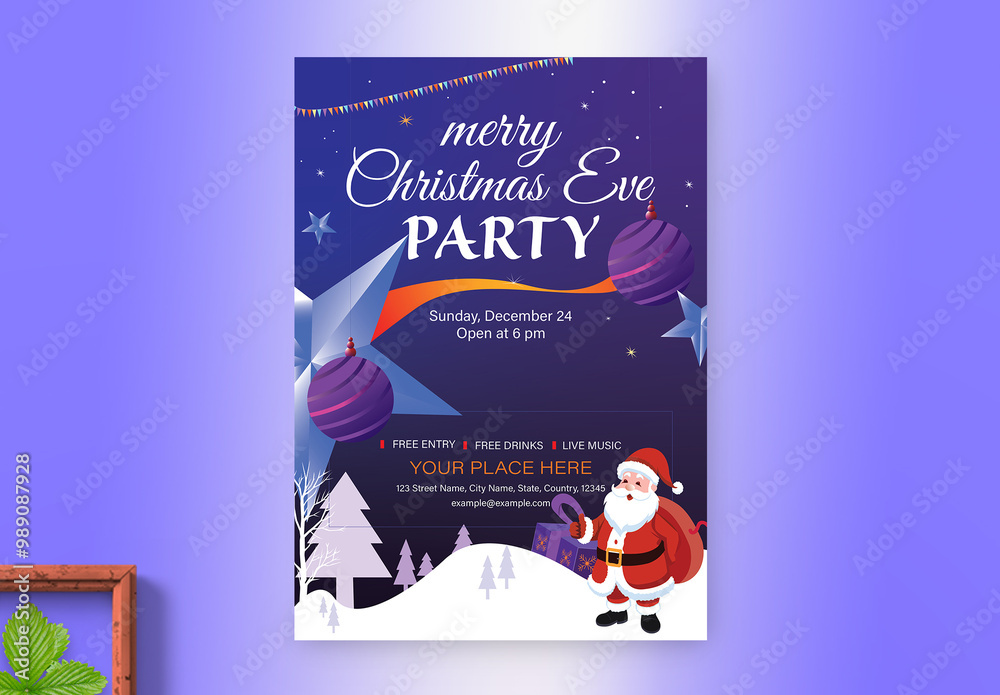 Editable Christmas Party Invitation Flyer Template Stock Template ...