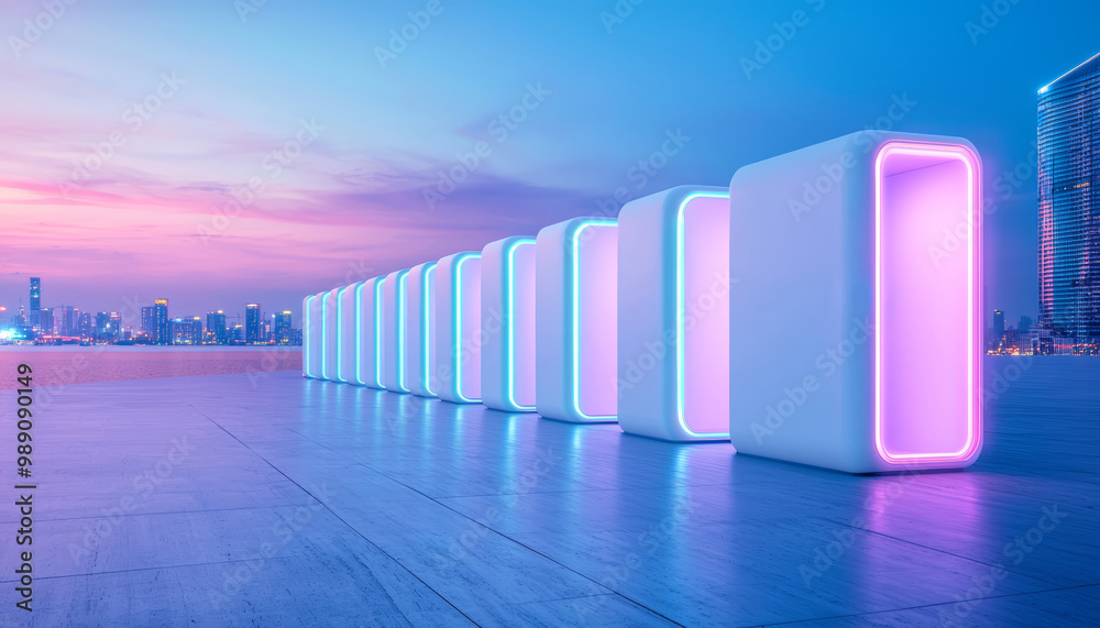 Symmetrical, modular energy storage units in a high-tech urban setting ...