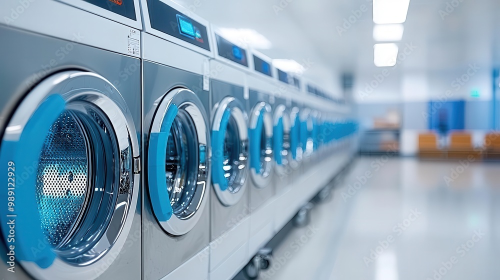 Hospital laundry room with industrial washers, hospital laundry ...
