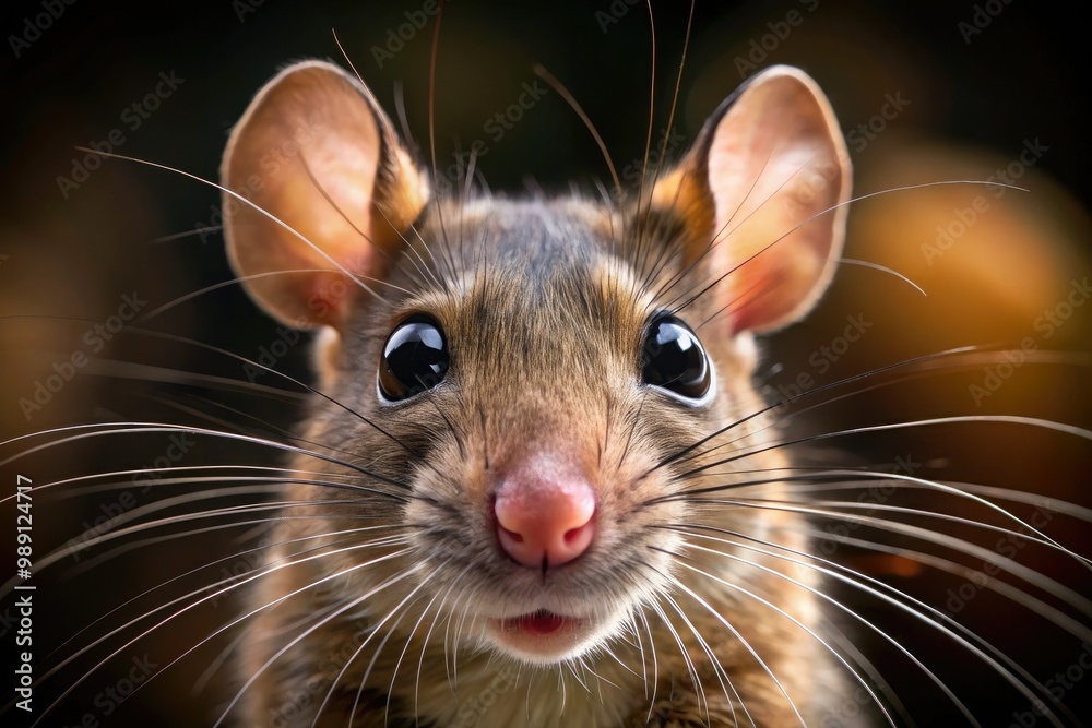A rodent's facial features blend with human-like expressions, creating ...