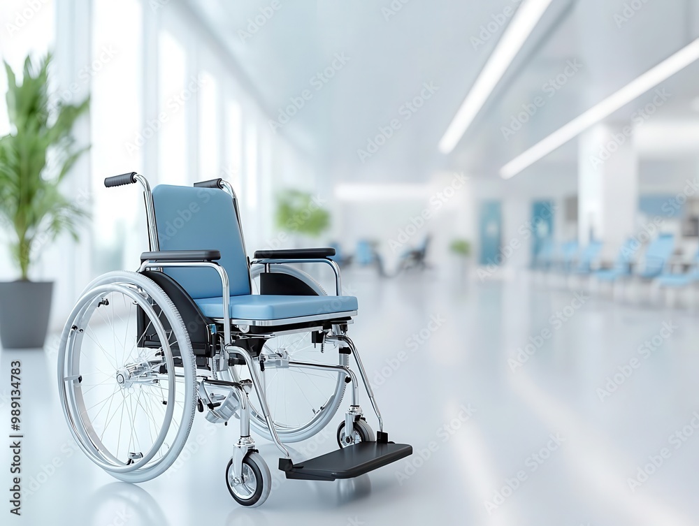 Hospital waiting room with automated wheelchair access and smart ...