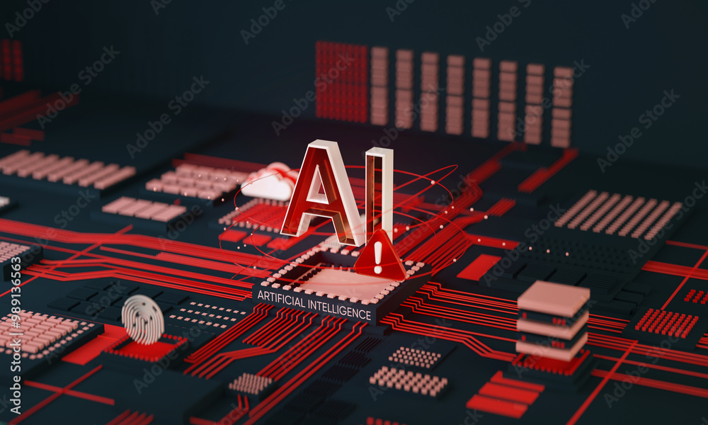 3d render of artificial intelligence, data mining, deep learning, AI ...