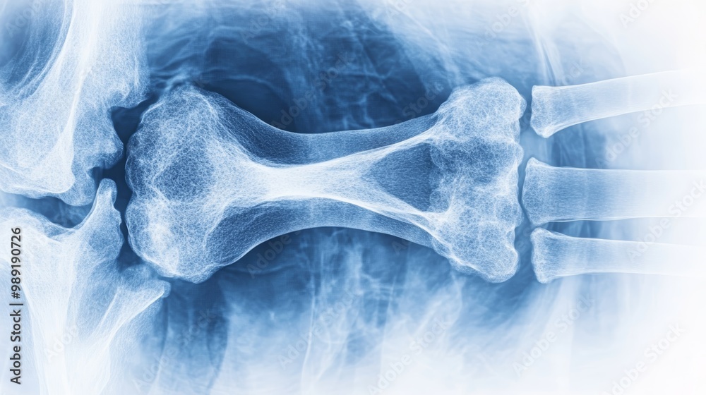 Detailed X-ray image showcasing a human bone structure, emphasizing ...