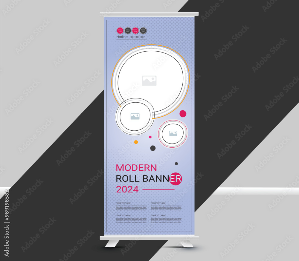 Minimal Roll up banner design template, pull up design, modern x-banner ...