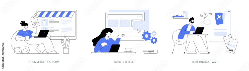 E-commerce software isolated cartoon vector illustrations se Stock ...