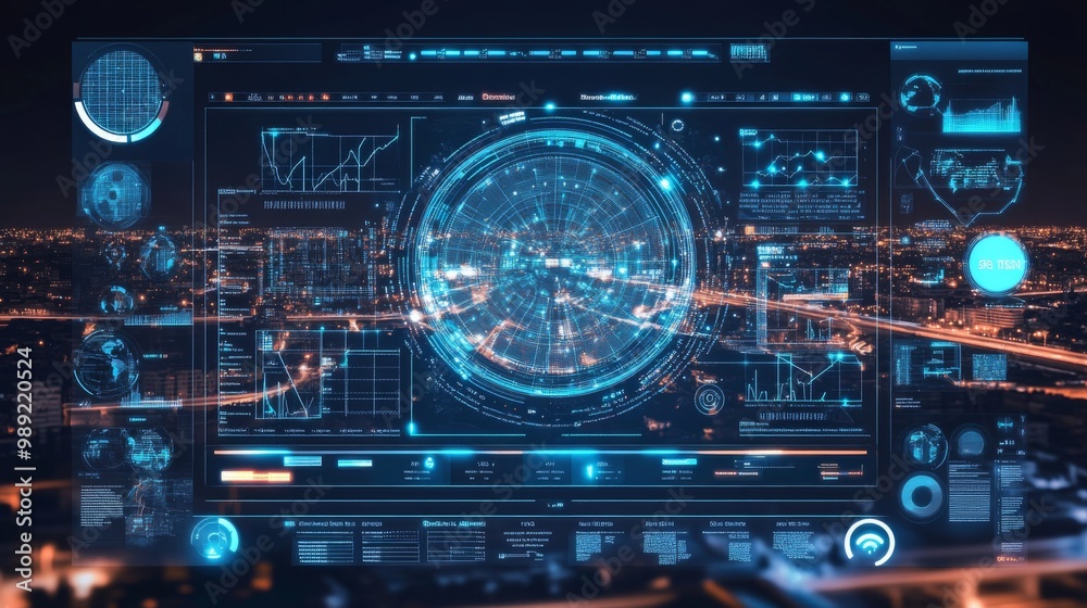 Futuristic Crime Prediction Dashboard Displaying Real Time Data On High