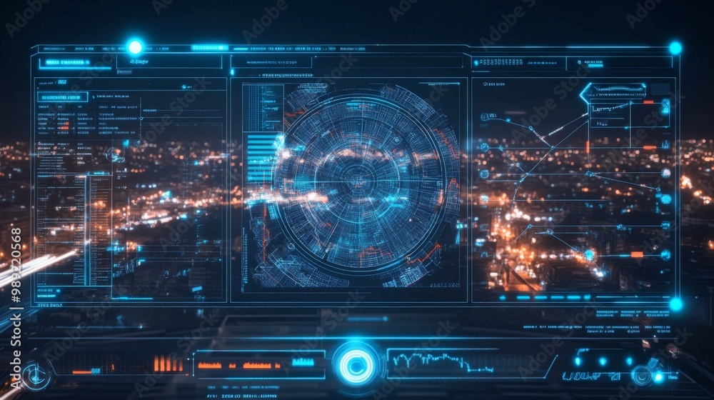Futuristic Crime Prediction Dashboard Displaying Real Time Data On High Risk Areas And Trends