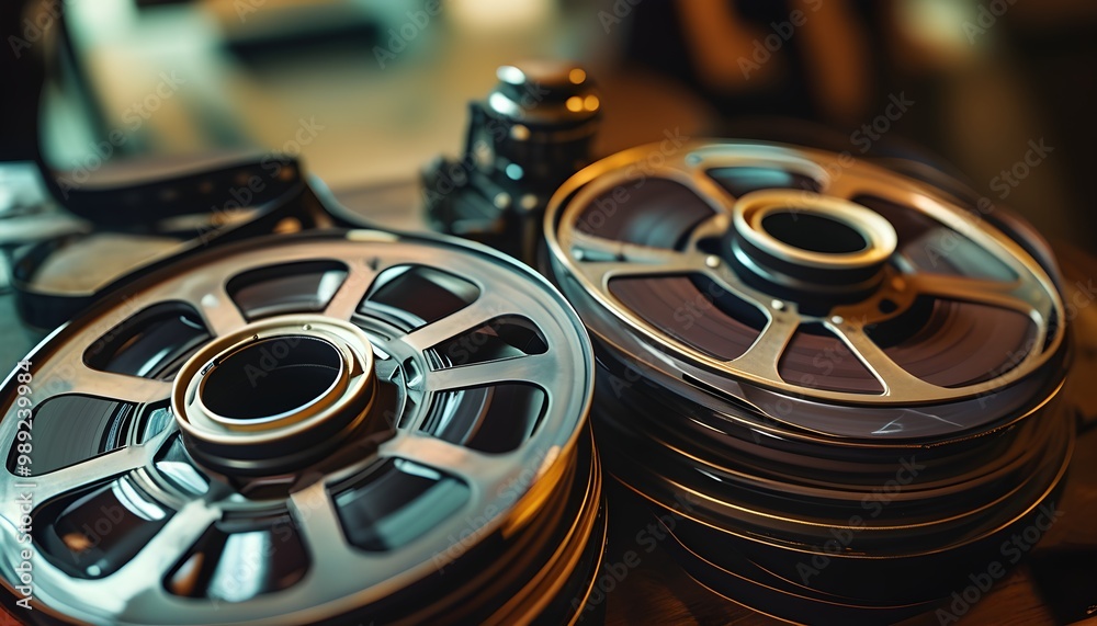 Nostalgic Vintage Film Reels Celebrating Cinematic Heritage and the ...