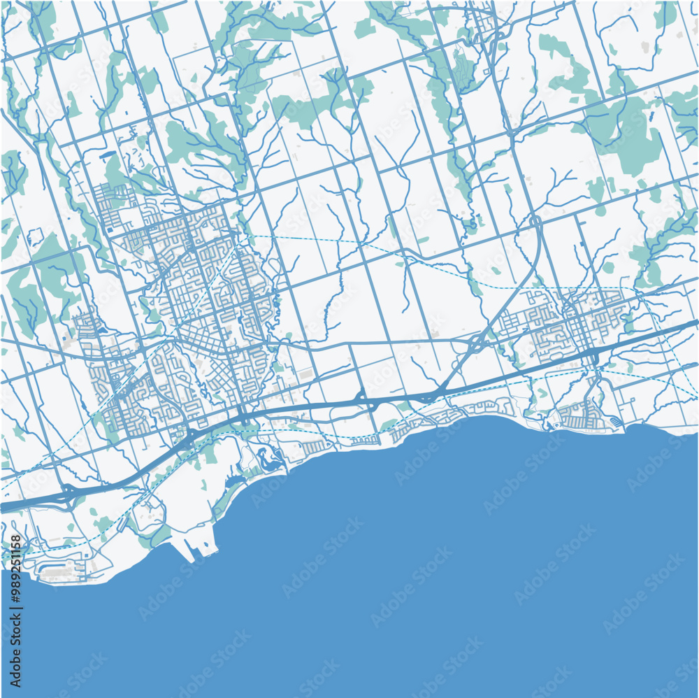Map of Bowmanville - Newcastle in Canada in a professional blue style ...