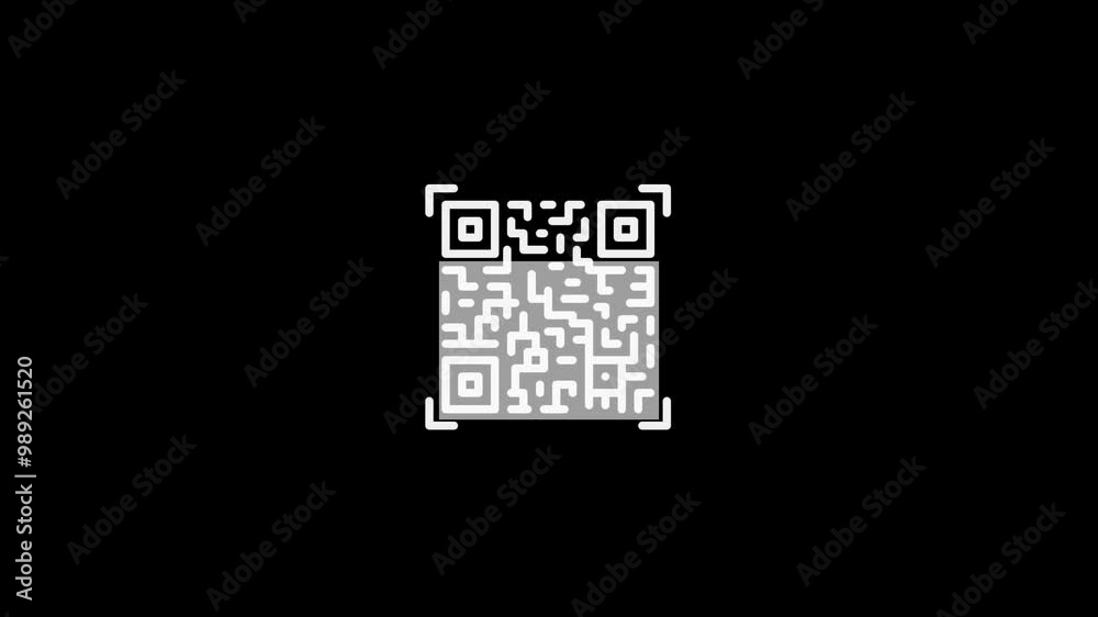 Sequence QR Code Scan Symbol Animation Isolated Scanning QR Code icon ...