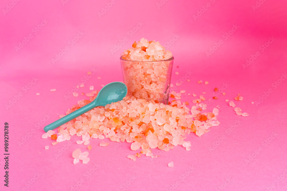 Himalayan Pink Salt Isolated in a small glass bowl Rock Salt Sire Noon ...