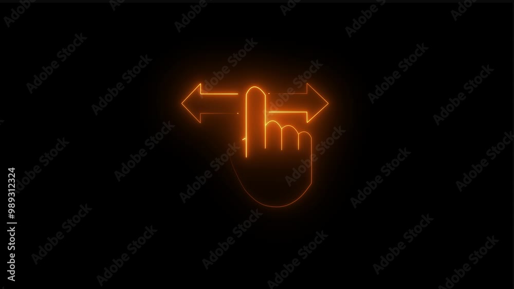Animated left right gradient neon line icon. Scrolling horizontally ... Animated left right gradient neon line icon. Scrolling horizontally ...