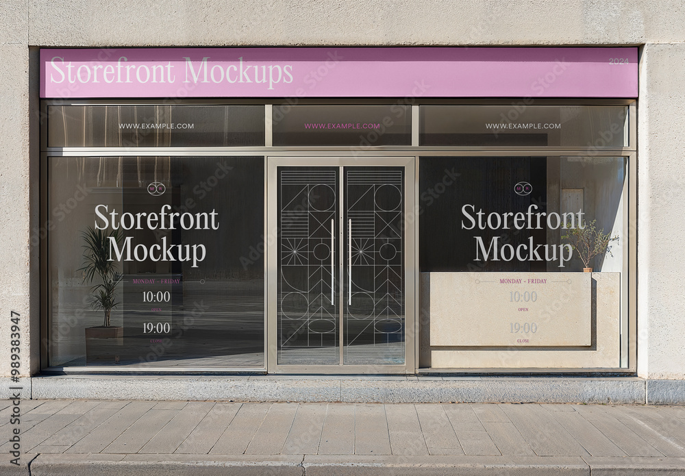 Storefront Window PSD Mockup Stock Template | Adobe Stock