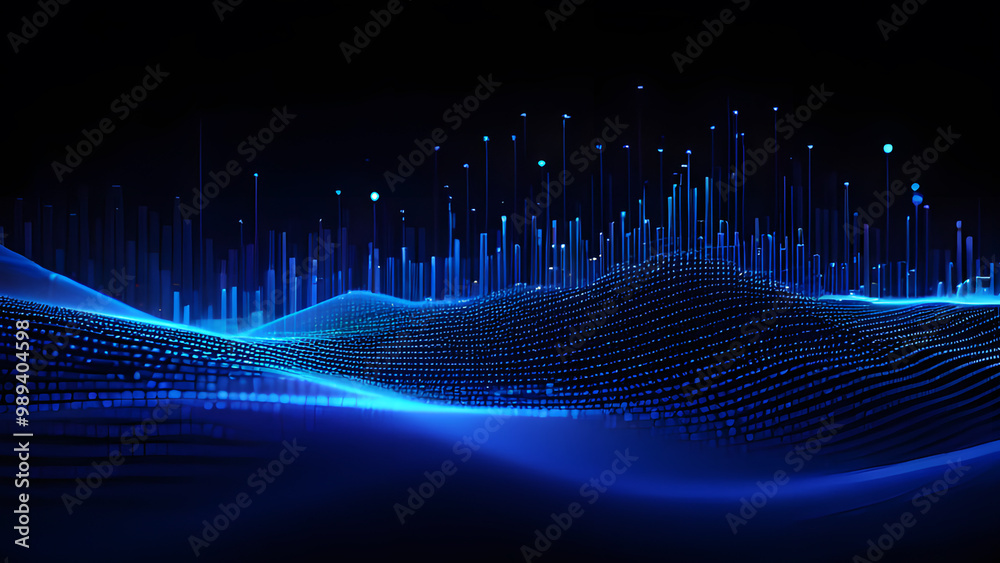 abstract binary code, Abstract Scientific Data Waveforms Illustrated by ...