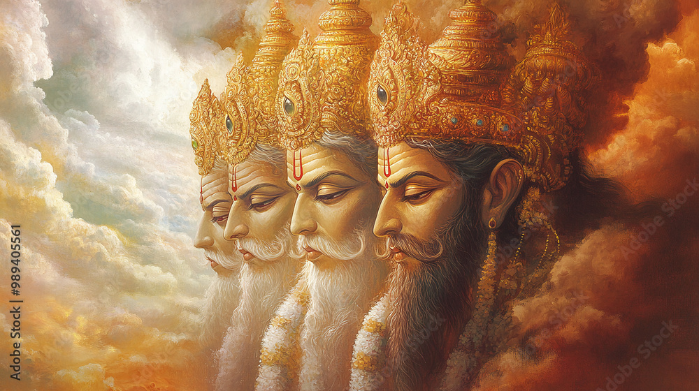 Hindu God or lord Brahma the creator of the universe and all life the ...