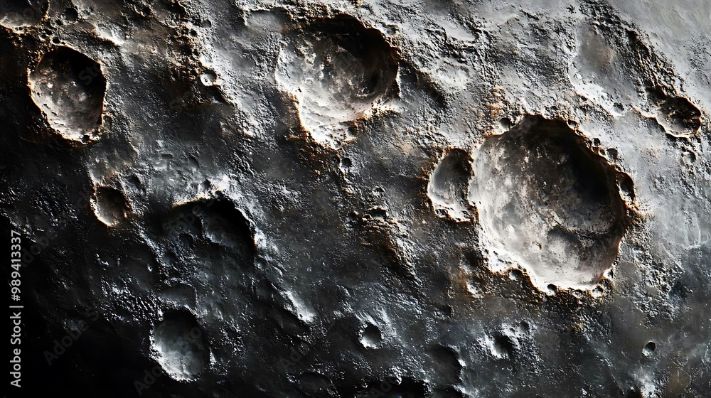 Detailed Close-up of Meteor Surface Showing Craters and Textures in ...