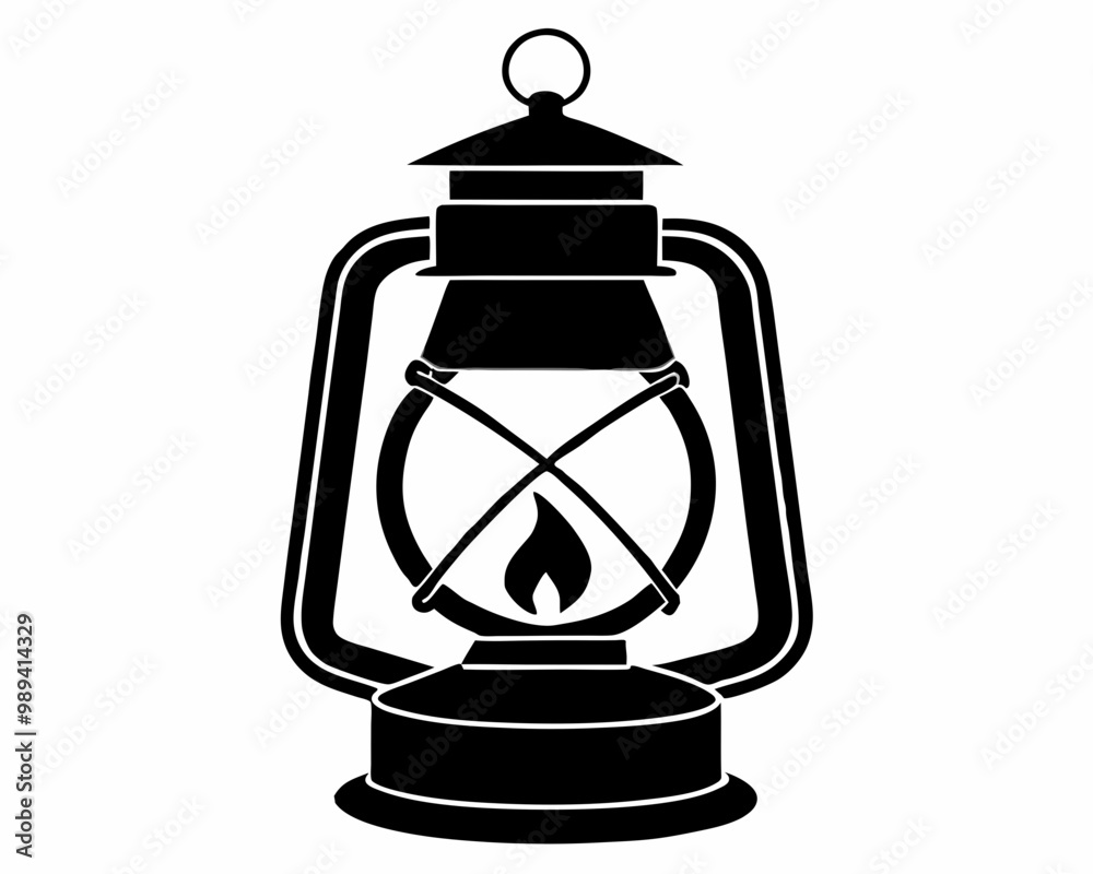Kerosene Lantern Kerosene Lamp Silhouette Vector,Hariken lamp ...
