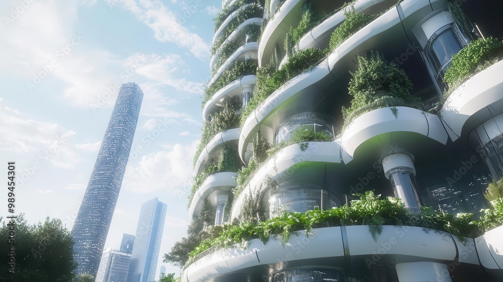 innovative vertical farm integrated into a modern skyscraper showcasing ...