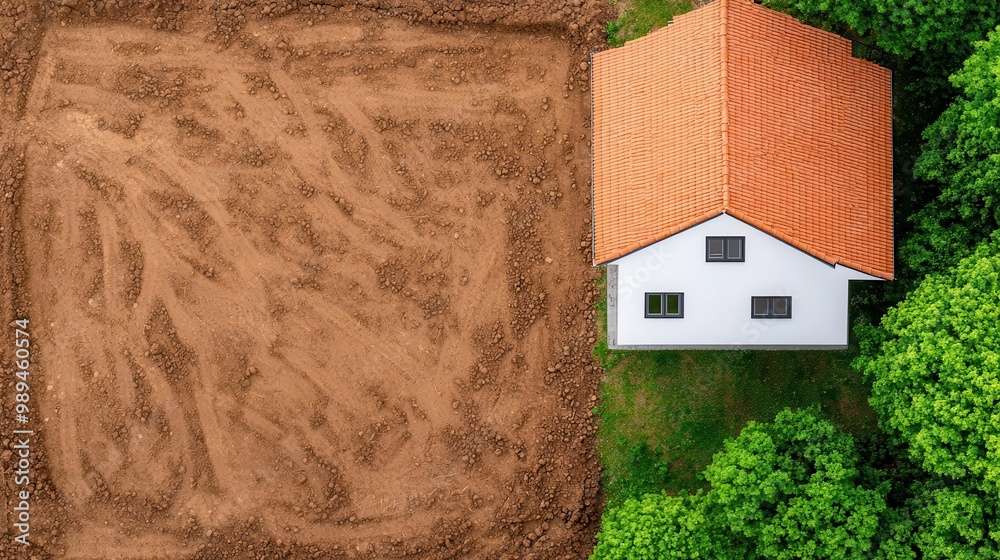 Empty lots prepared for future residential construction, marked plots ...