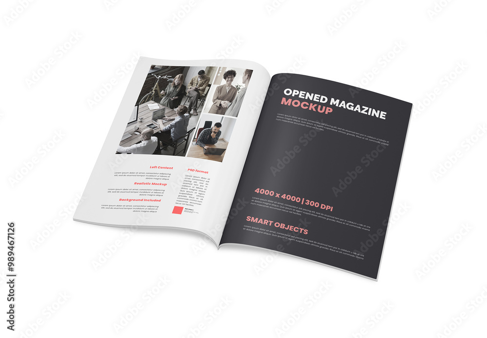 Opened Magazine Mockup Stock Template | Adobe Stock
