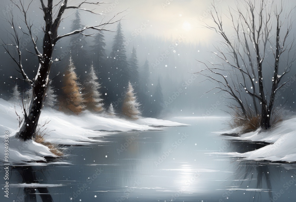 mesmerizing blend rain beautiful visual harmony textures winter landscape, background, beauty ...