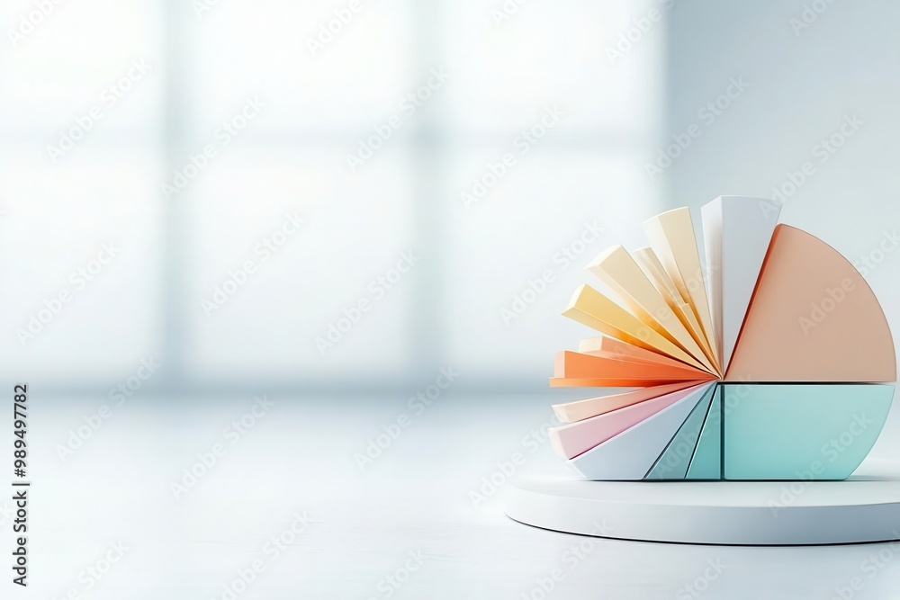 Business plan presentation with a pie chart and revenue projections ...